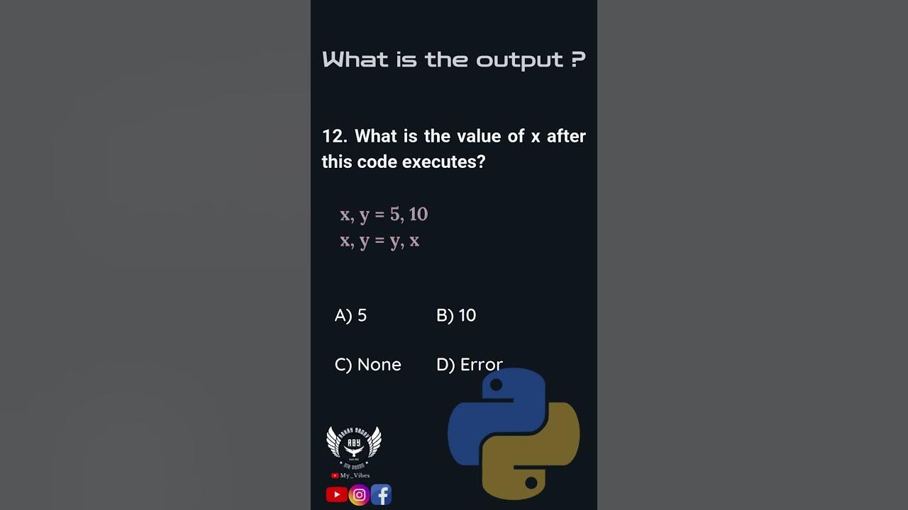 Learn Python Basics with Fun MCQs!🐍#pythonshorts #ytshorts #CodeLife #pythonshorts # ...