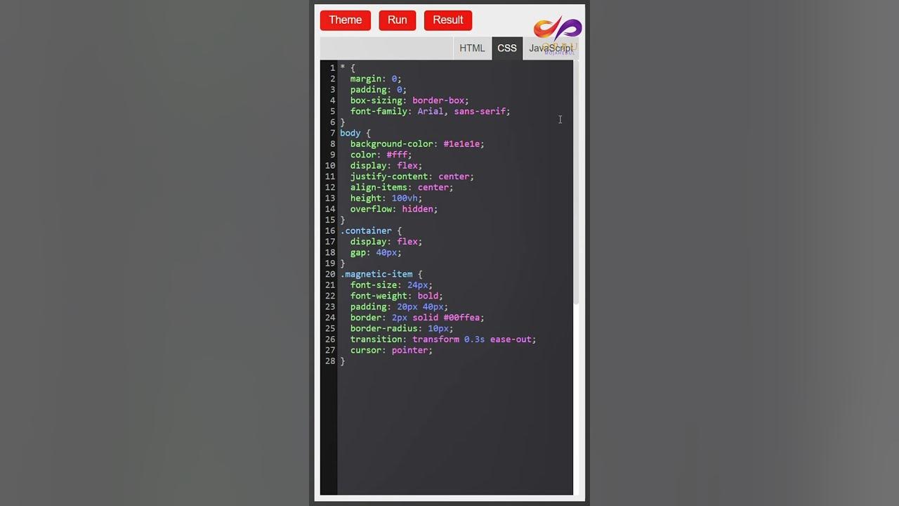 Magnetic Cursor Effect Html Css Javascript Oppu Coding Codingbat