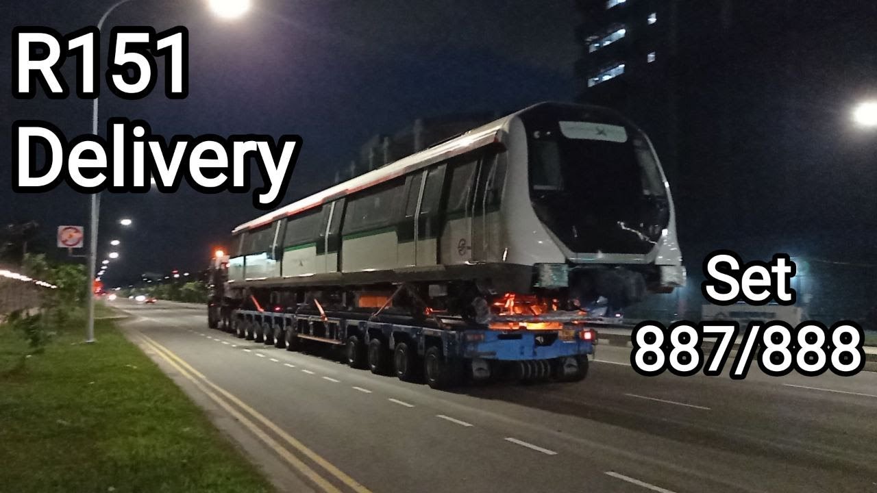 [SMRT] Alstom Movia R151 [887/888] (EMU 888 + 12887) - Delivery to Tuas ...