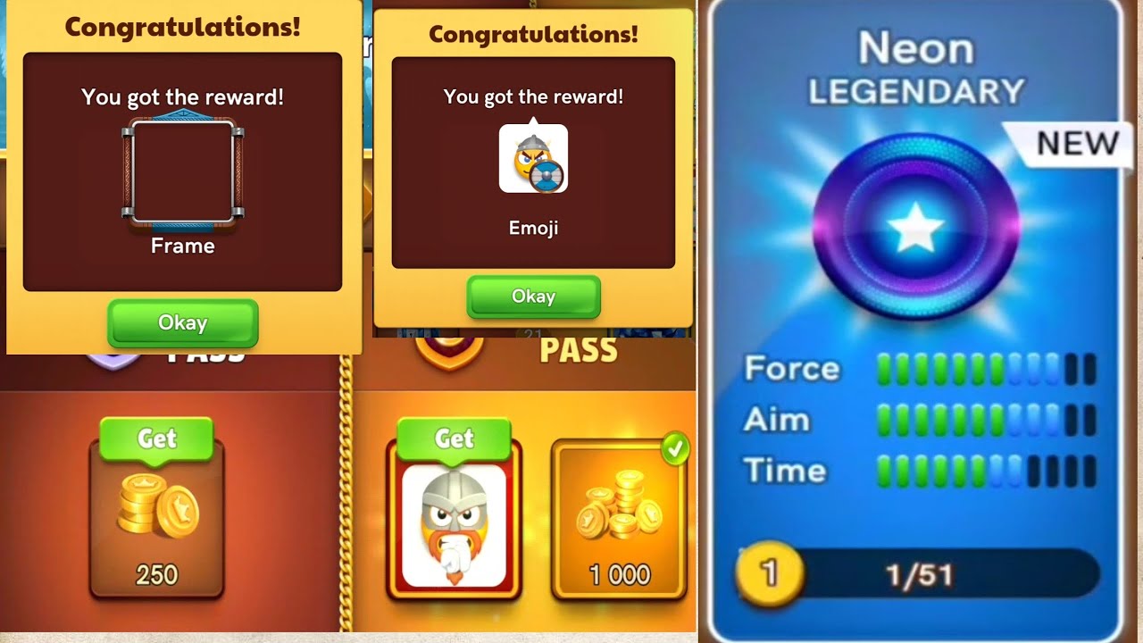 Carrom Pool New Striker Neon Legendary Game Play - YouTube