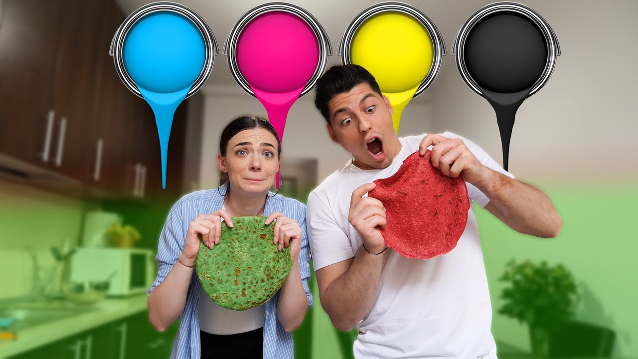 Am făcut clătite colorate cu iubita mea! - YouTube