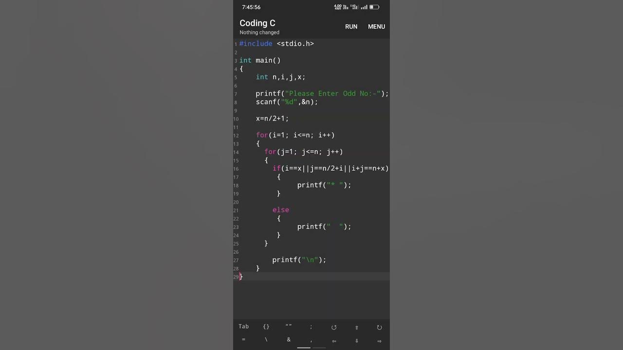 * pattern program ||c programming || #shorts #coding - YouTube
