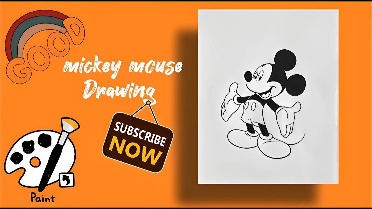 How to Draw Mickey Mouse with Sketch || Easy Mickey Mouse Drawing # ...