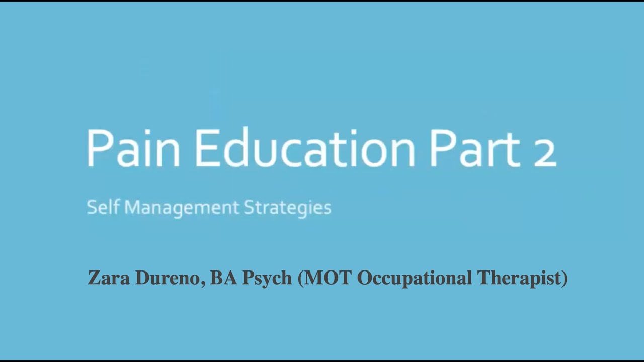 Chronic pain self management techniques - YouTube