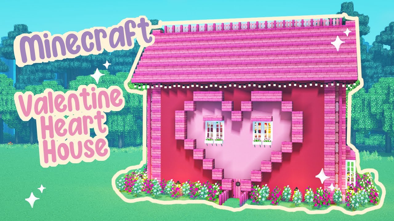 Aesthetic Minecraft Valentine Heart House Speed Build 💕🌸 CIT Resource ...