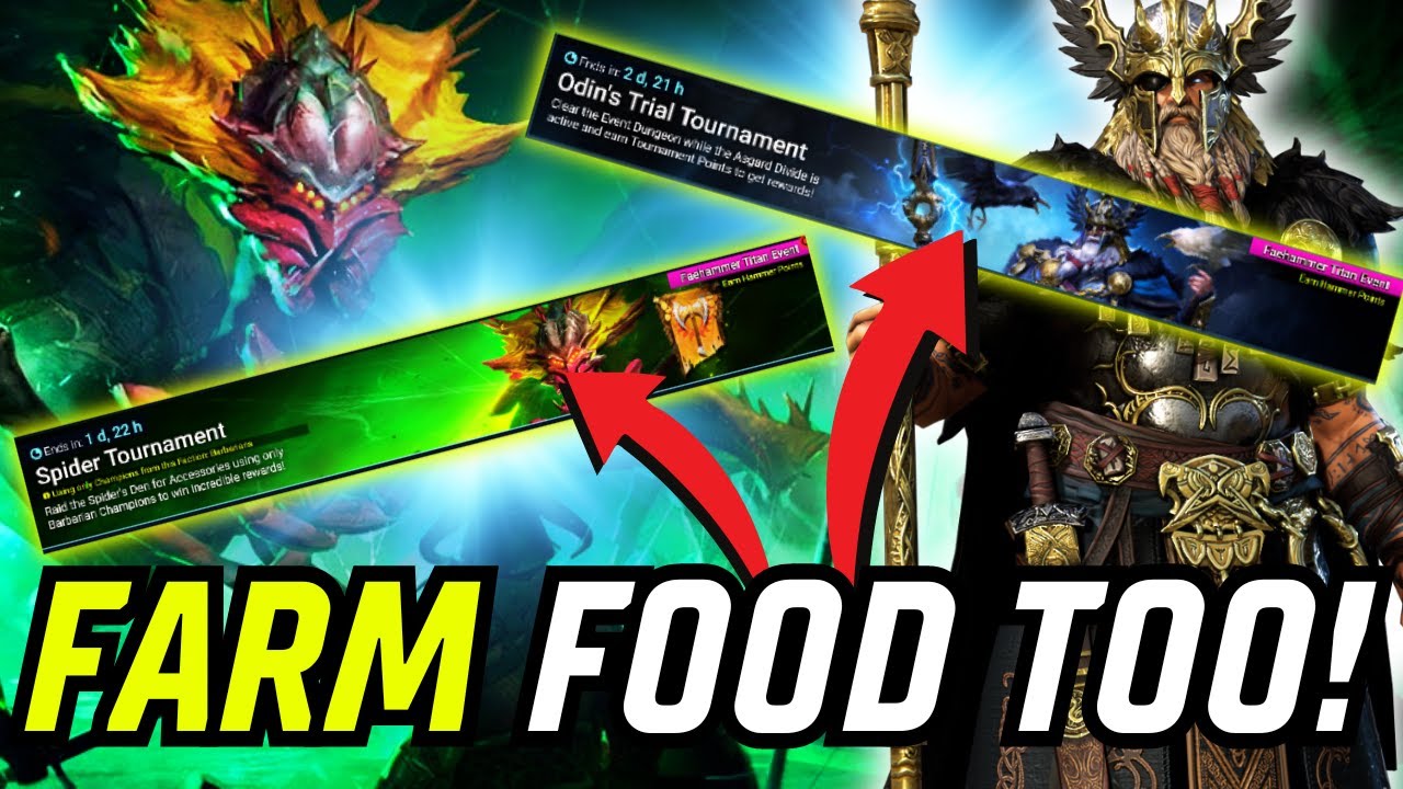 FOOD FARM ODIN AND SPIDER EVENTS! GET MORE FROM YOUR ENERGY! | RAID ...