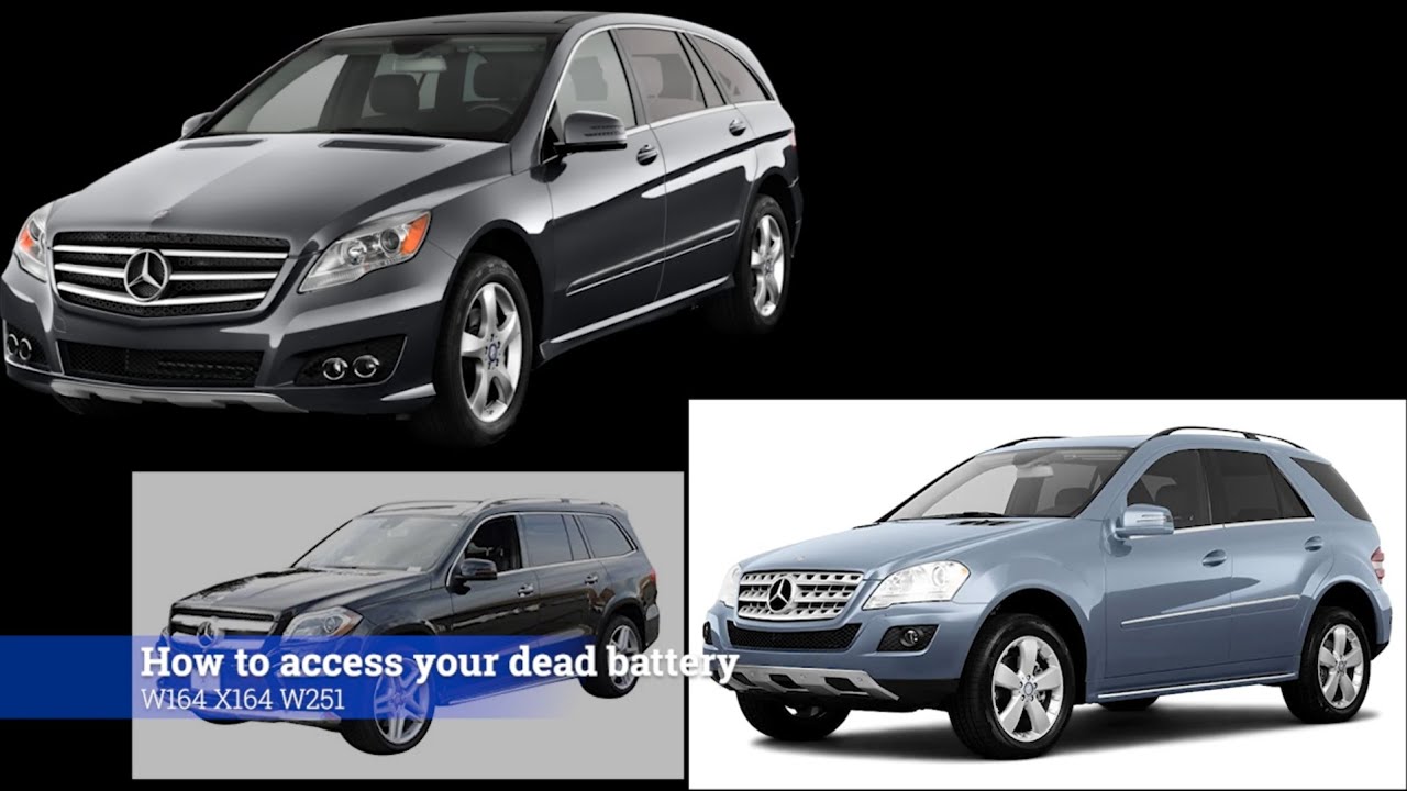 How to access your dead battery in Mercedes ML GL R Class battery under ...