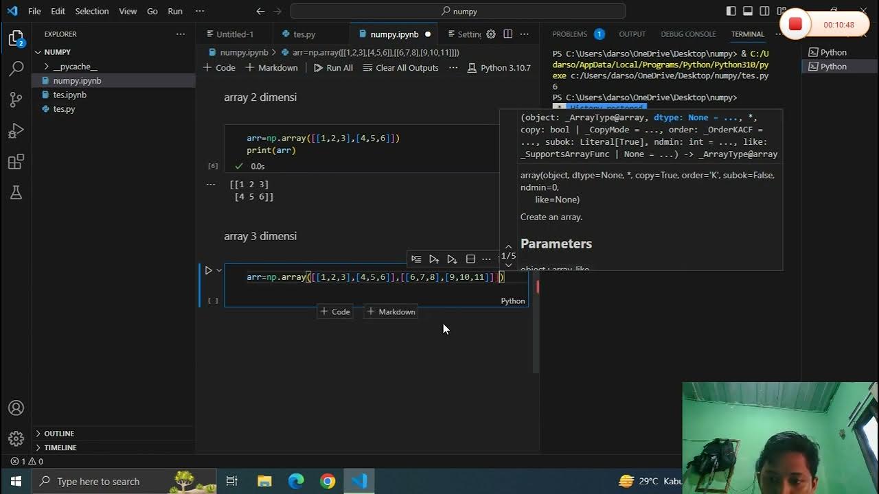 LATIHAN NUMPY (Pyton)ARRAY TUGAS 2 - YouTube