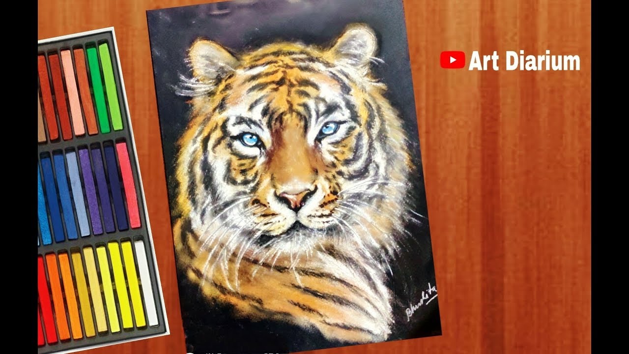 Easy! How to Draw a tiger with Pastel - YouTube