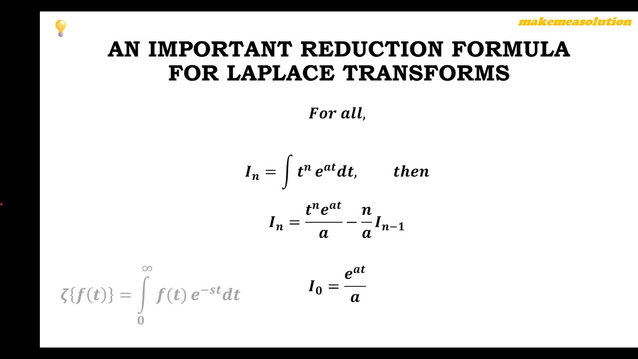 A Special Reduction Formula for Laplace Transforms (saw tooth wave ...