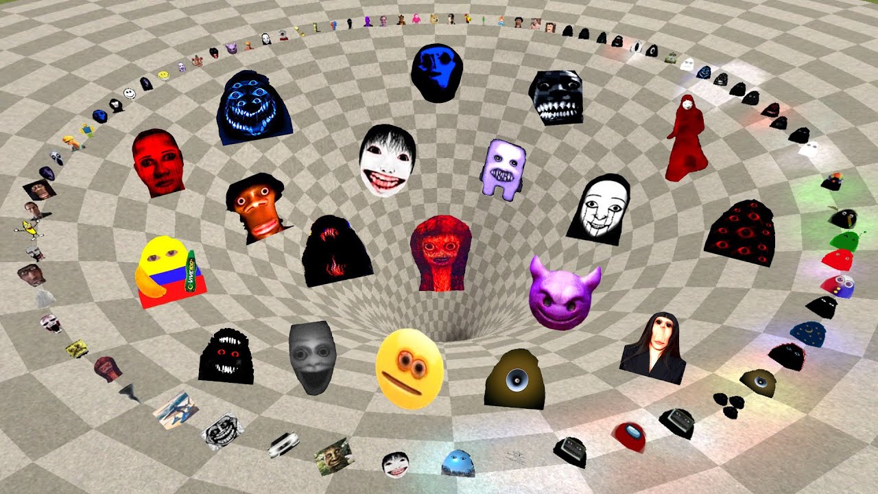 Angry Munci Nextbots, Nextbots Family FALL into a FUNNEL Chasing me in ...