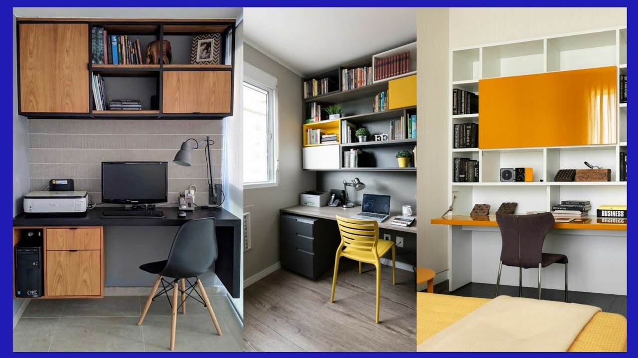 50 Computer Desk Designs ideas with book shelf// study table design ...