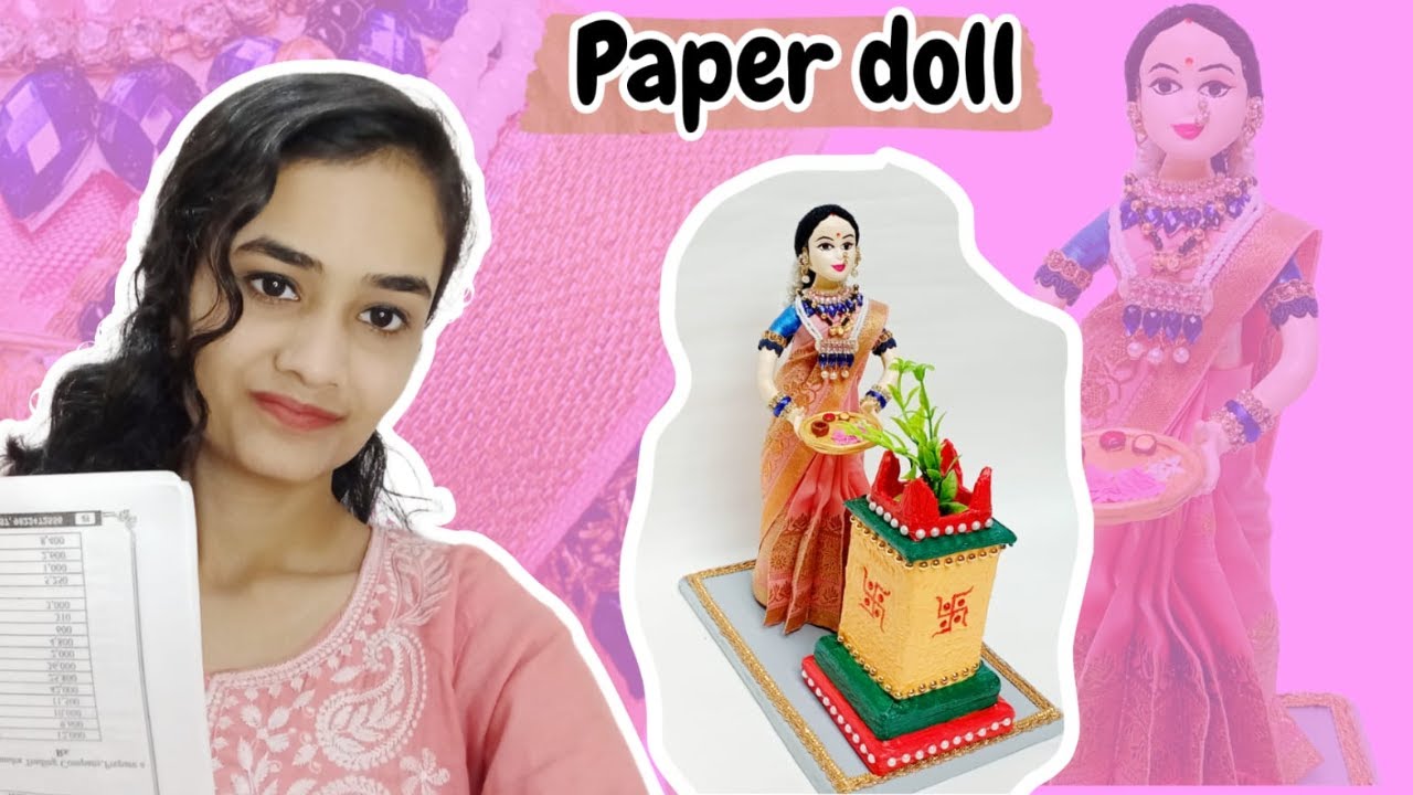 Doll made with paper/how to make paper doll/rukhwat decor ideas - YouTube