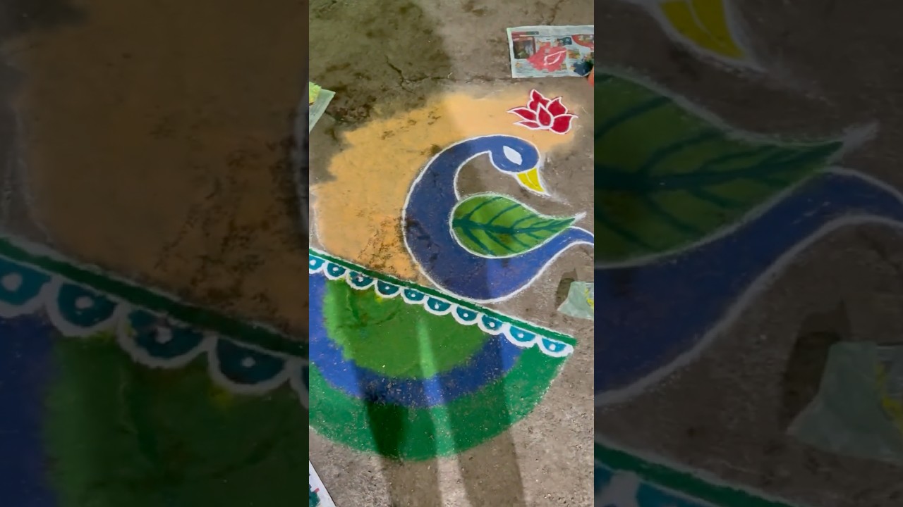 Rangoli artworks at Pooja 😌 #rangoli #music - YouTube