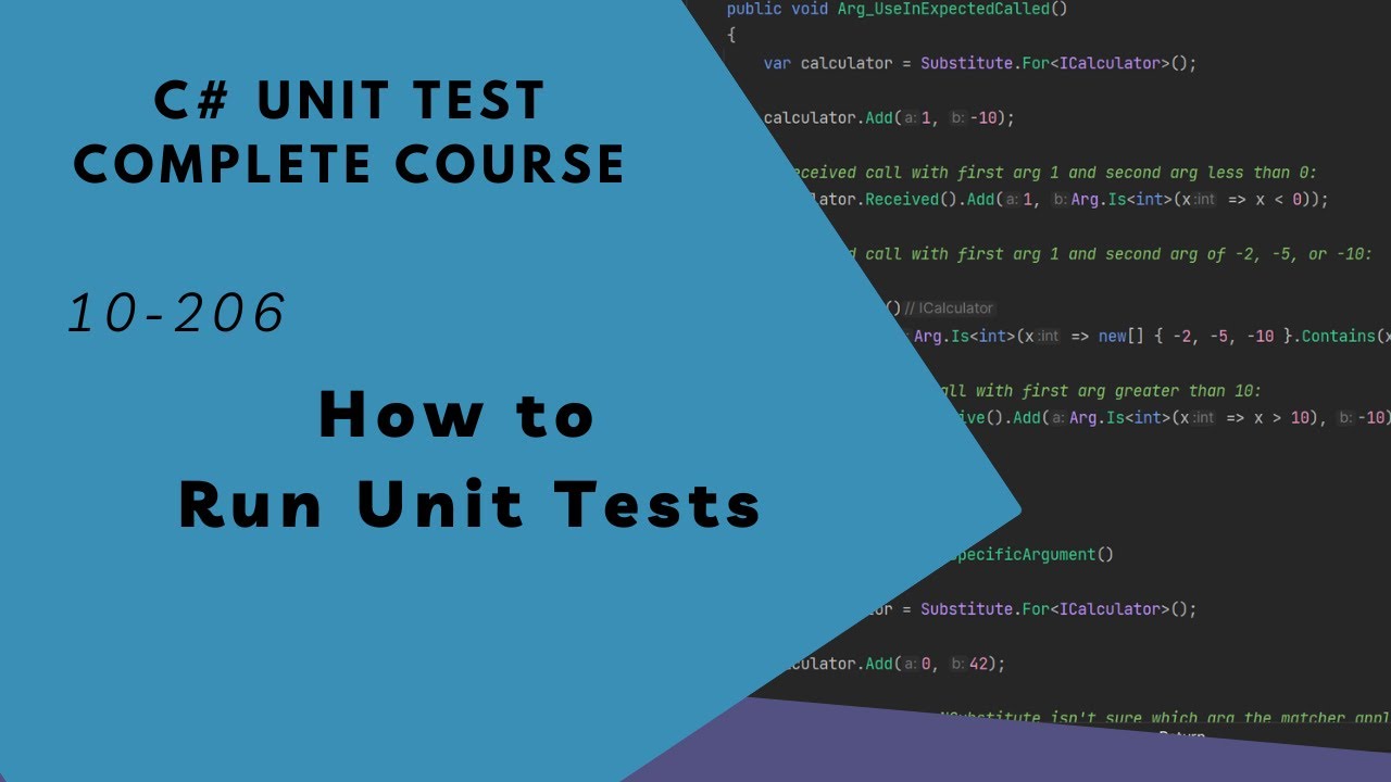 10-206 如何執行單元測試程式 | C# Unit Test Complete Course - YouTube