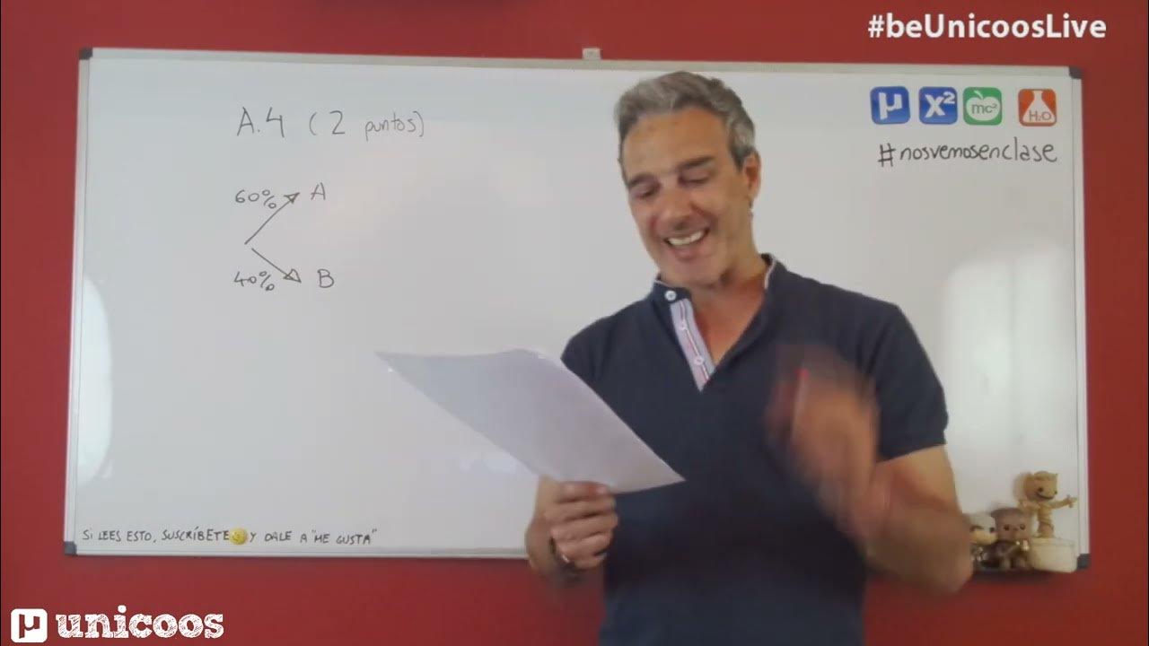 LIVE!!! MODELO EVAU 2022 - MATEMÁTICAS II - EJERCICIO A.4 - Probabilidad Total - YouTube