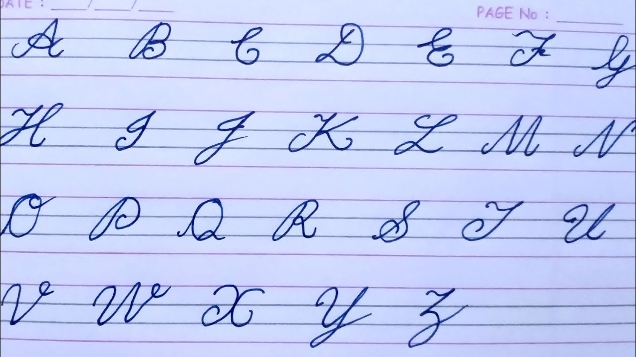 Alphabet Cursive Writing Capital Letters l Cursive Writing A to Z l ...