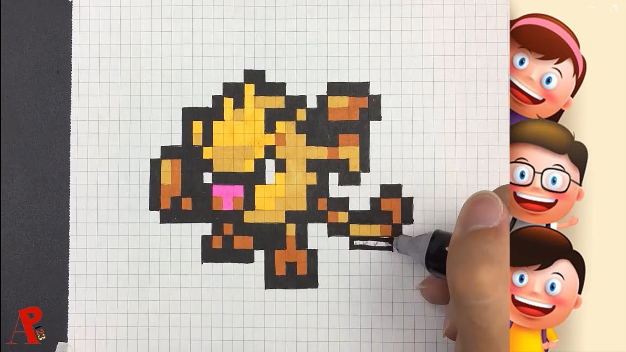 So zeichnen Sie Mankey Pixel Art | Pixelart123.de - YouTube