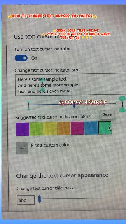How to Change Text Cursor Indicator, @LoveuAshraf #shorts #cursor - YouTube