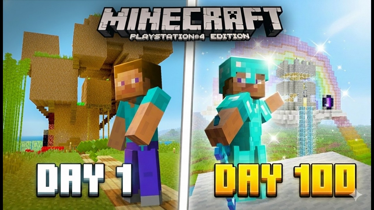 100 Days In Minecraft PS4 Legacy Console Edition - YouTube