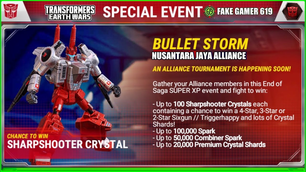 TRANSFORMERS: EARTH WARS - SPECIAL EVENT | BULLET STORM (SIXGUN) - YouTube