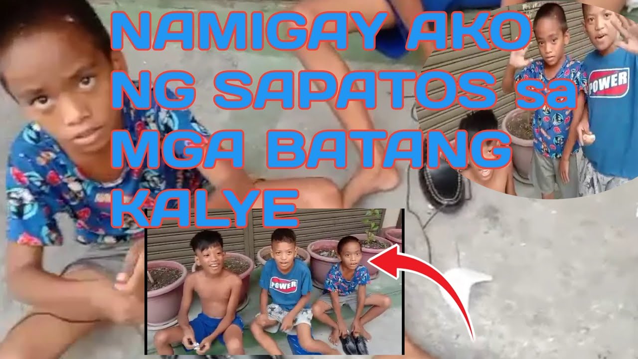 Nabigay ako sapatos sa mga batang kalye #philippines - YouTube