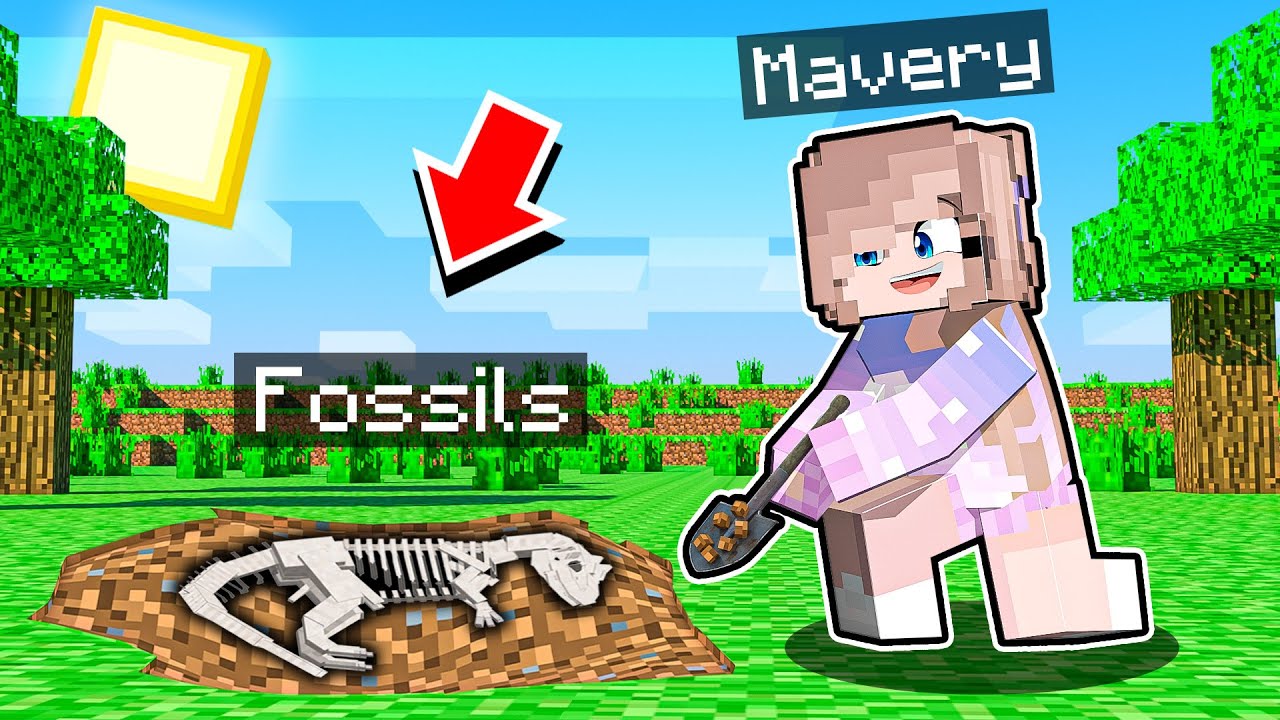 Digging up DINOSAUR FOSSILS in Minecraft! - YouTube
