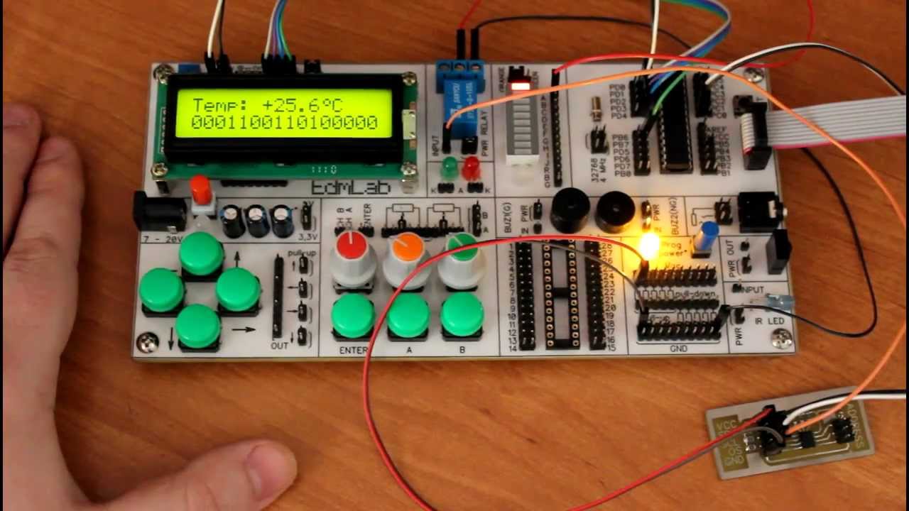 Датчик температуры LM75A: термометр и термостат - YouTube