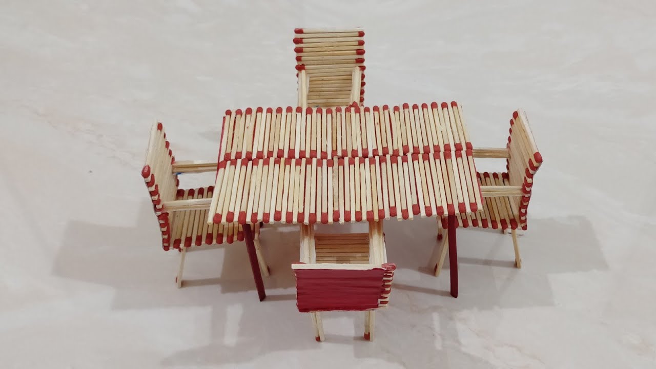 Matchsticks Art & Craft | How to make matchsticks table and chair ...