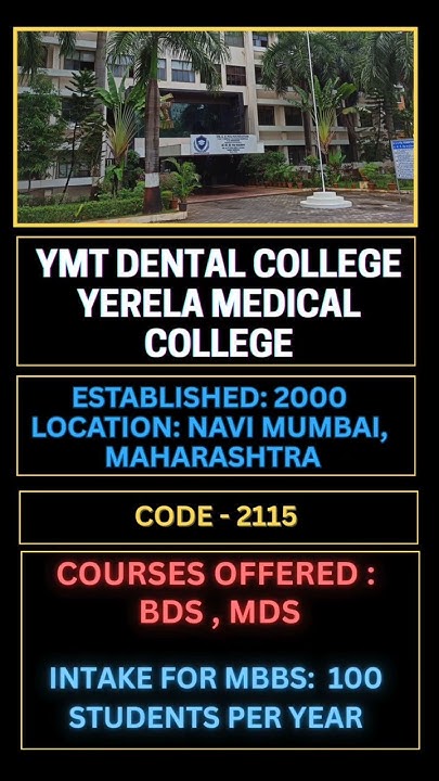 NEET 2024 | YMT Dental College BDS कट-ऑफ माहिती | NEET 2025 विद्यार्थ्यांसाठी उपयुक्त मार्गदर्शन ...