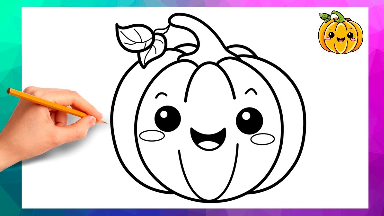 Cómo dibujar un Calabaza Paso a Paso 🎃 Dibujo de Calabaza - YouTube