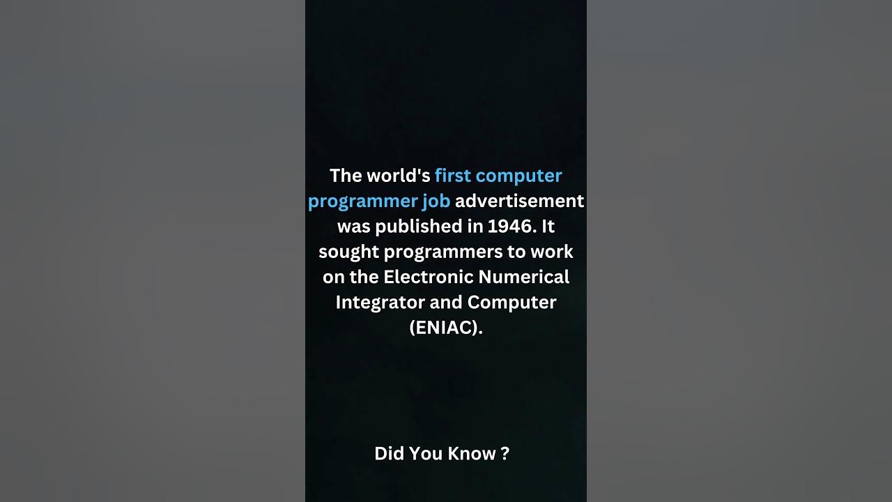 programming Facts - First Job About Programmer - YouTube
