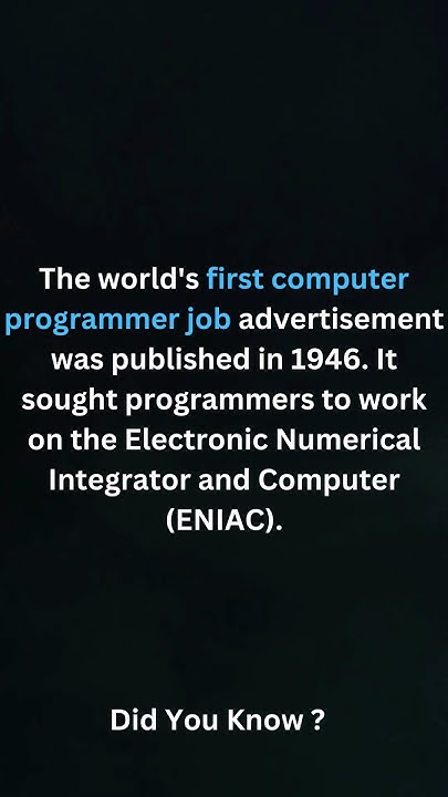 programming Facts - First Job About Programmer - YouTube