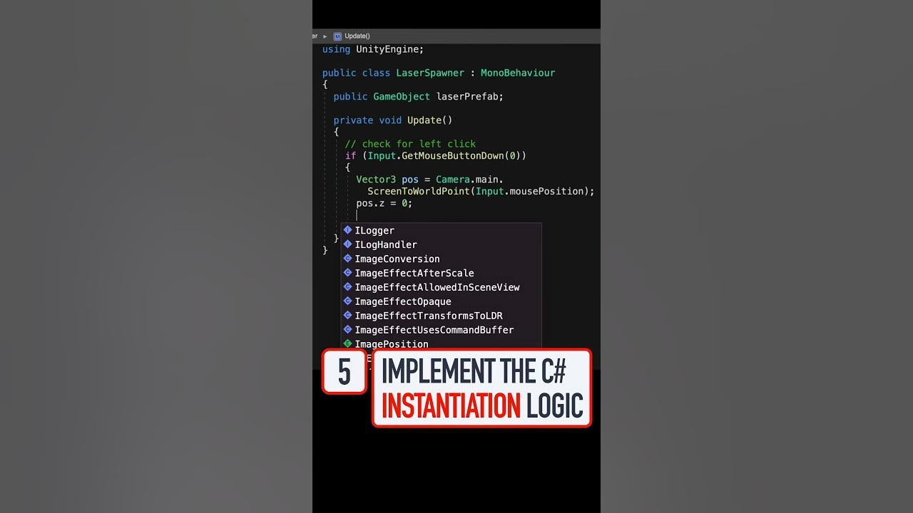 Instantiate objects at cursor in Unity/C# - IN 20 SEC! - YouTube