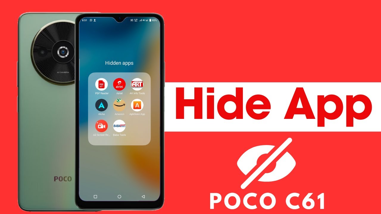 How to hide apps in poco c61 /poco c61 app hide/app hide setting - YouTube