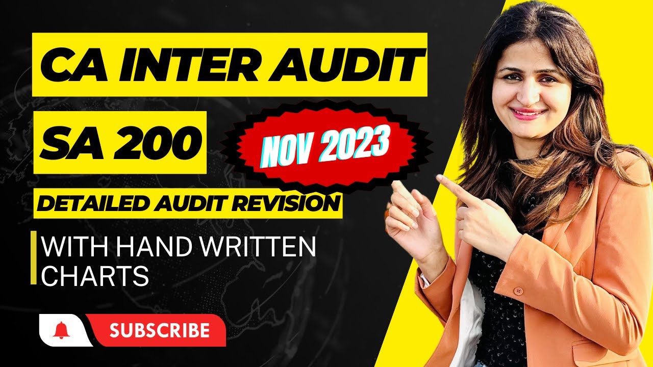CA INTER Audit Revision || CA EXAM NOV 2023 || SA 200 || CA INTER || CA ...