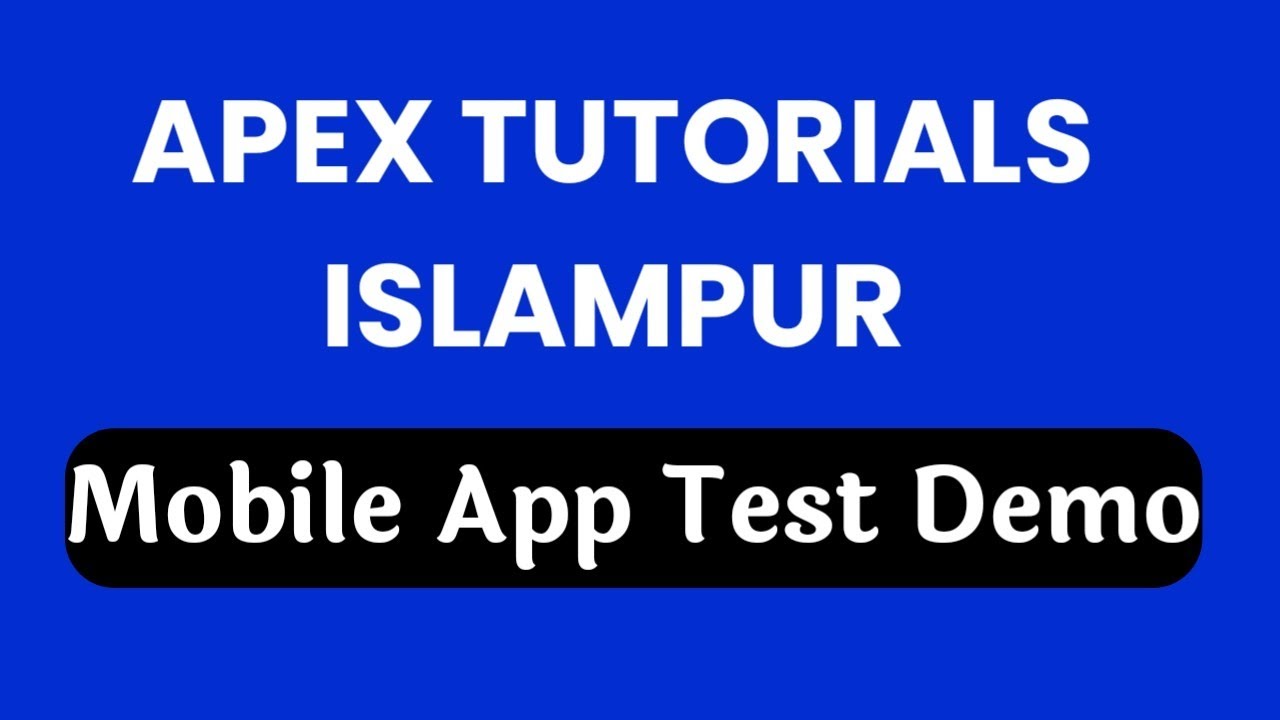 APEX TUTORIALS APP TEST DEMO | ASHITOSH SALUNKHE #ashitoshsalunkhe # ...