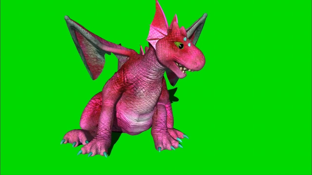 Green Screen Pink Dragon Breathing Fire - YouTube