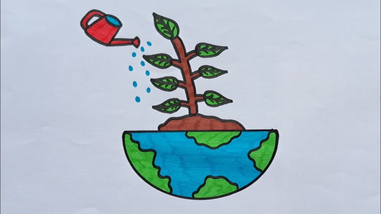 Save Tree Save Earth Drawing | Save Tree Poster | Save Tree Drawing ...