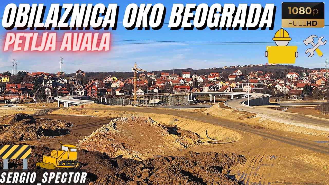 Obilaznica oko Beograda Petlja Avala, snimak sa obe strane petlje ...