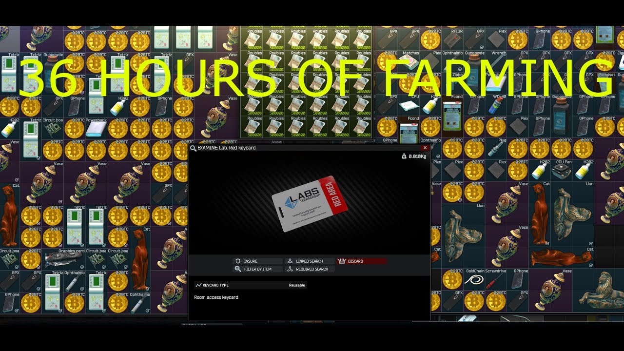 How I Farmed Red Keycard For 36 Hours STRAIGHT! - YouTube