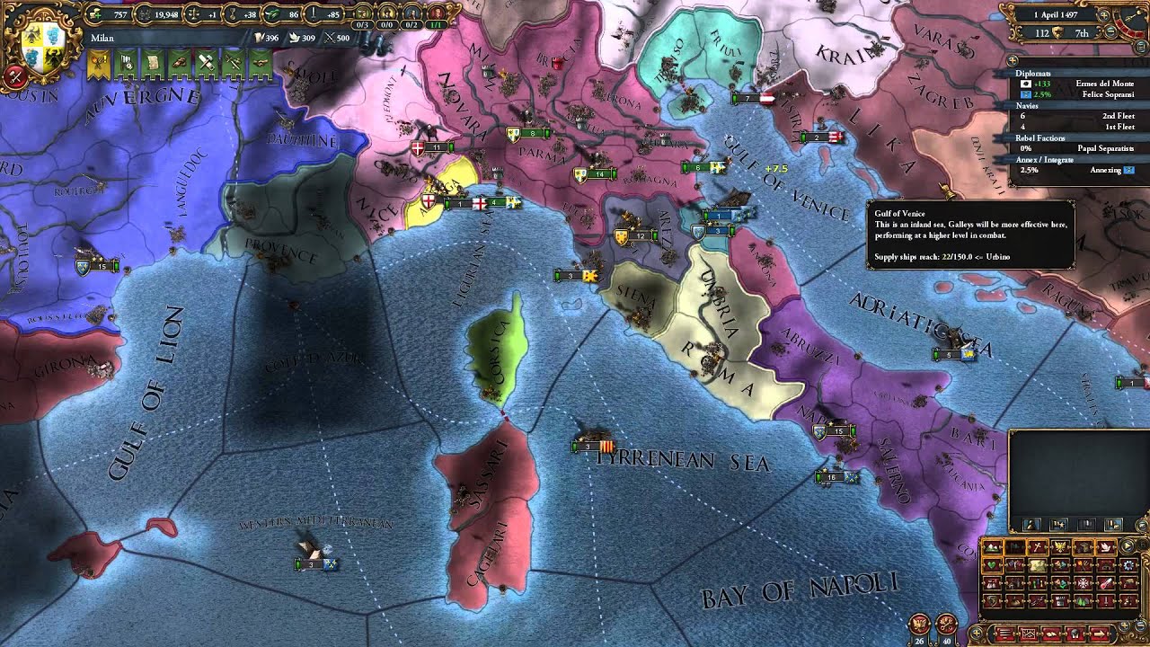 Milan (Ironman) EU4 Common Sense Ep10 - Getting Land and Preparing for ...