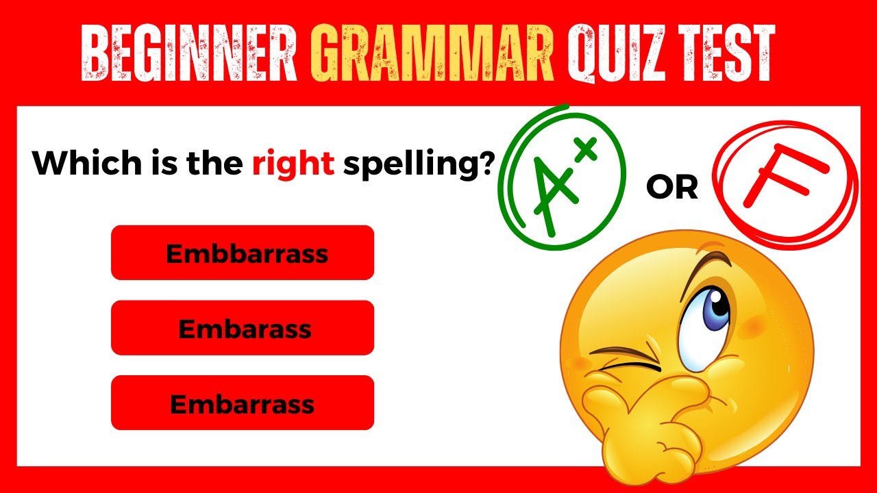 Grammar Quiz: 25+ Questions Level Test (Beginner) - YouTube