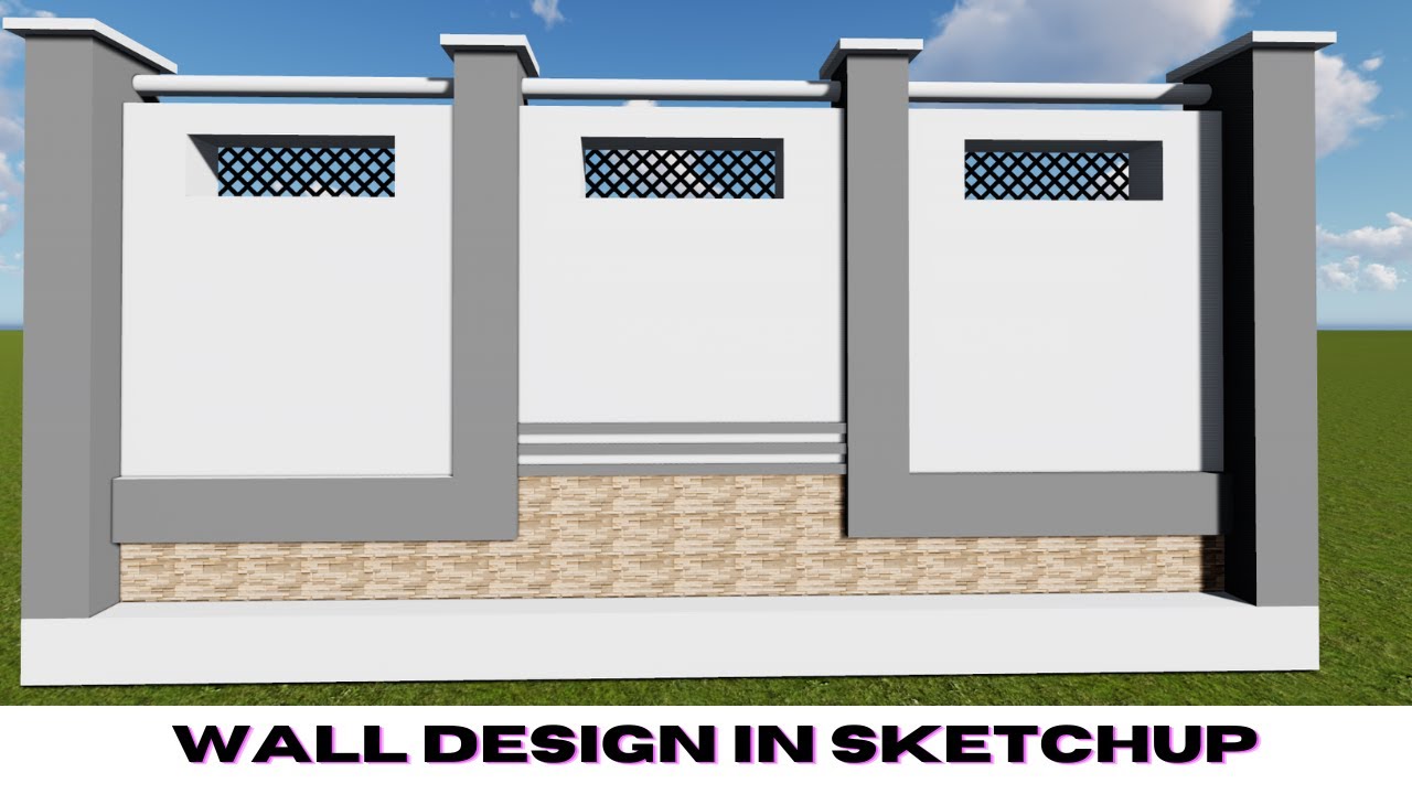 how to make wall design in sketchup - YouTube