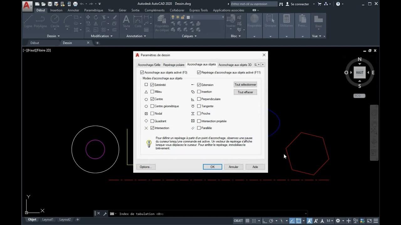D'accrochage aux objets AutoCAD - YouTube