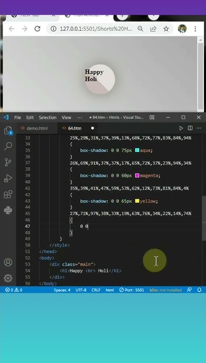 Crazy Cssholi Animation Pure Css Html Css Cssproject Cssanimation Vipcoading2022 Youtube 