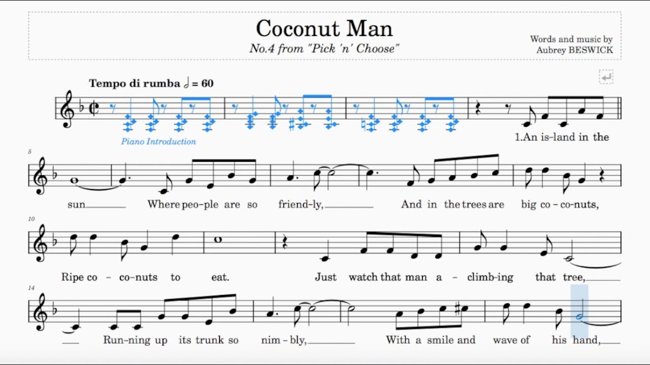 Coconut Man (Beswick) | ABRSM & Trinity Grade 2 | Group B | 60 bpm ...