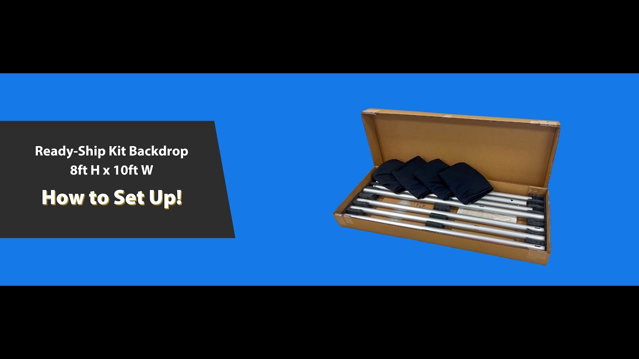 8'H x 10'W Portable Backdrop Kit | Easy Setup, Compact Storage, Made in ...