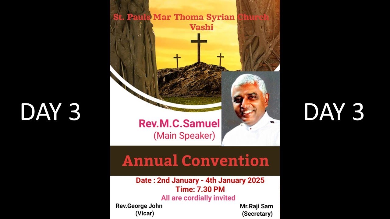 Parish Convention 2024-25 - Day 3 - Main Speaker Rev M C Samuel - YouTube