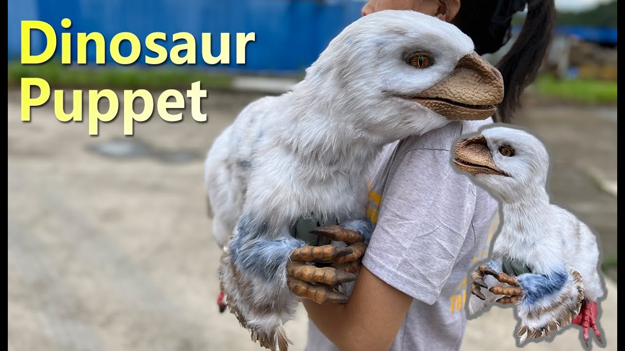 White Simulation Deinonychus Puppet Dino Puppet | Dinosaur Puppet - YouTube